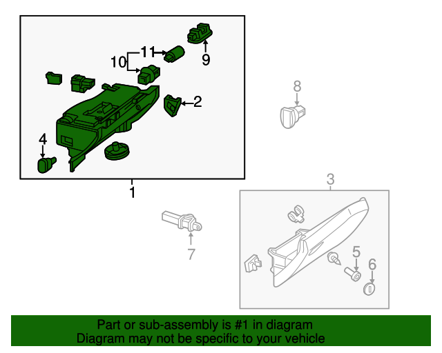 204-680-16-91 - Glove Box Assembly 2010-2012 Mercedes-Benz GLK 350 ...