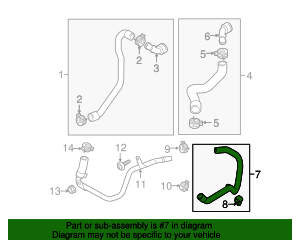 2012-2014 Volkswagen Passat Inlet Hose 5C0-122-157-F | OEM Parts Online