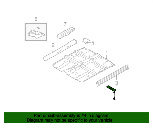 74871-7BA0A - Floor Pan Bracket 2009-2018 Nissan Murano | Nissan Parts ...