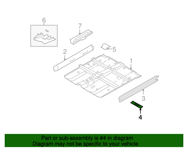 74871-7BA0A - Floor Pan Bracket 2009-2018 Nissan Murano | Nissan Parts ...
