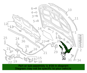 Audi OEM Hood Hinge Part# 8W6-823-301-D | OEM Vehicle Parts