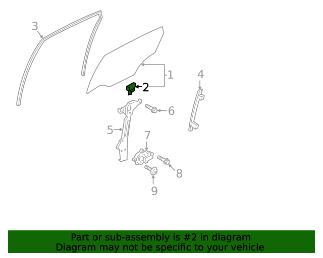 82413-1Y000 - Door Glass Holder - 2018-2023 Hyundai | World OEM Parts ...