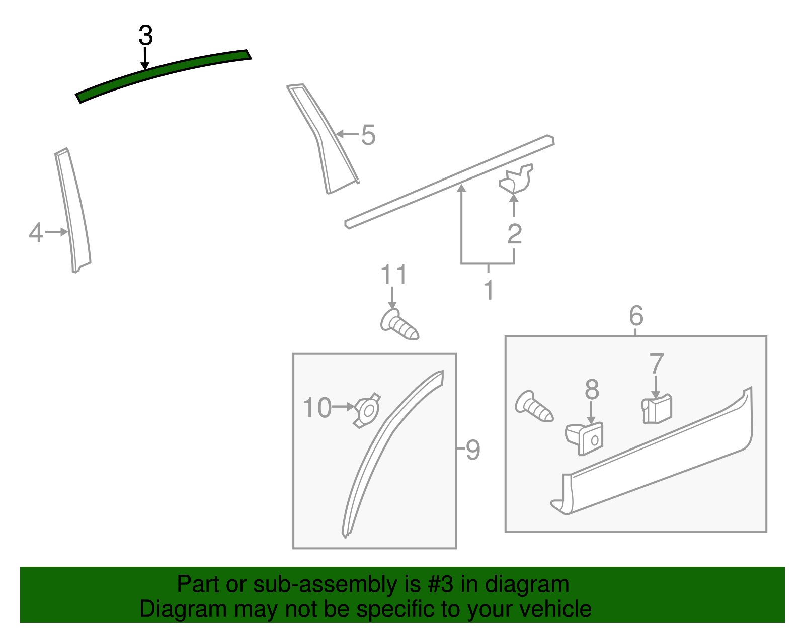 72925-T0A-A01 - Drip Molding 2012-2016 Honda CR-V | Honda Parts Online