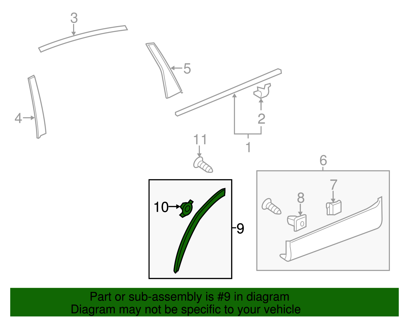 OEM 2012-2016 Honda CR-V Edge Molding 75390-T0A-A01 | Honda Automotive ...