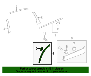 2012-2016 Honda CR-V Edge Molding 75390-T0A-A01 | Honda Parts Cheap