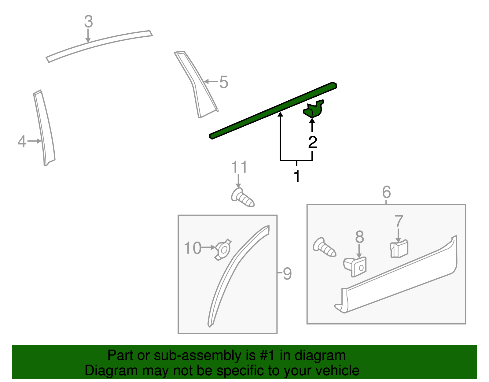 72910-T0G-A01 - Belt Molding 2012-2016 Honda CR-V | Honda Parts Online