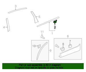 91503-T0G-A01 - Clip, Door Molding 2012-2016 Honda CR-V | Honda Parts ...