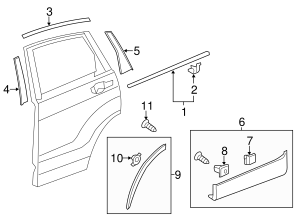 75395-T0A-A01 - Garnish, L Rear Door Wheel Arch - 2012-2016 Honda CR-V ...