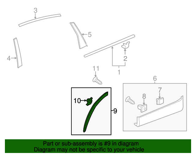 75390-T0A-A01 - Garnish R Rear Door Wheel Arch - 2012-2016 Honda CR-V ...