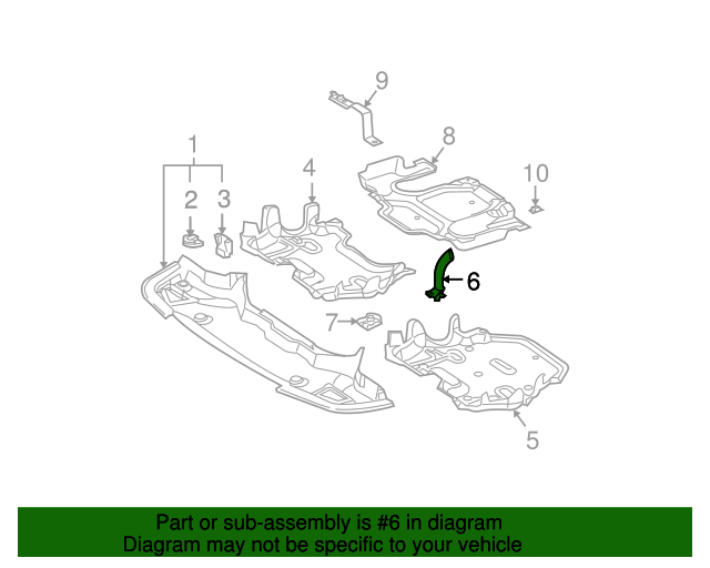 211-528-10-09 - Radiator Support Splash Shield Bracket 2003-2011 ...