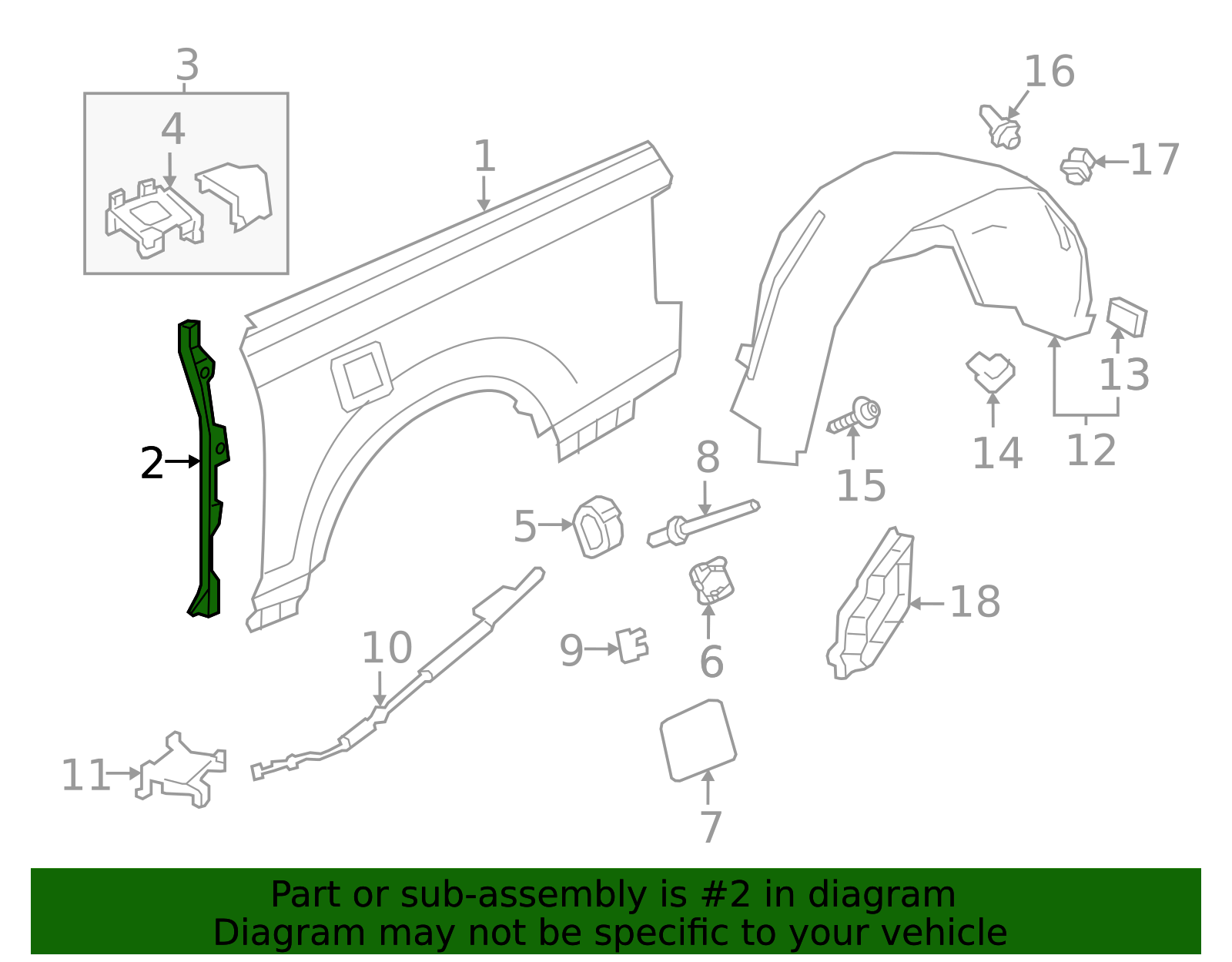 74465-T6Z-A01 - 2017-2025 Honda Ridgeline - Fairing Assembly L Rear ...