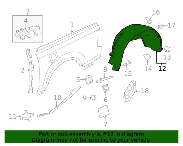 74551-T6Z-A00 - Quarter Panel Splash Shield 2017-2023 Honda Ridgeline ...