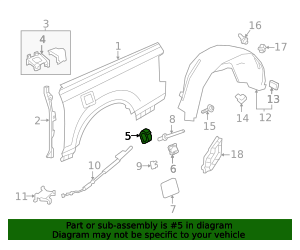 2017-2023 Honda Ridgeline Fuel Pocket 74480-T6Z-A00 | Honda Factory Parts