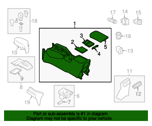 96910-9TG0A - Console Assembly 2019-2020 Nissan Rogue | Nissan Parts ...