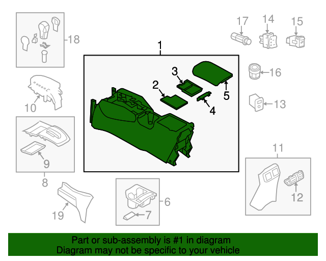 96910-6FL0A - Console Assembly - 2014-2017 Nissan Rogue | Nissan OEM ...