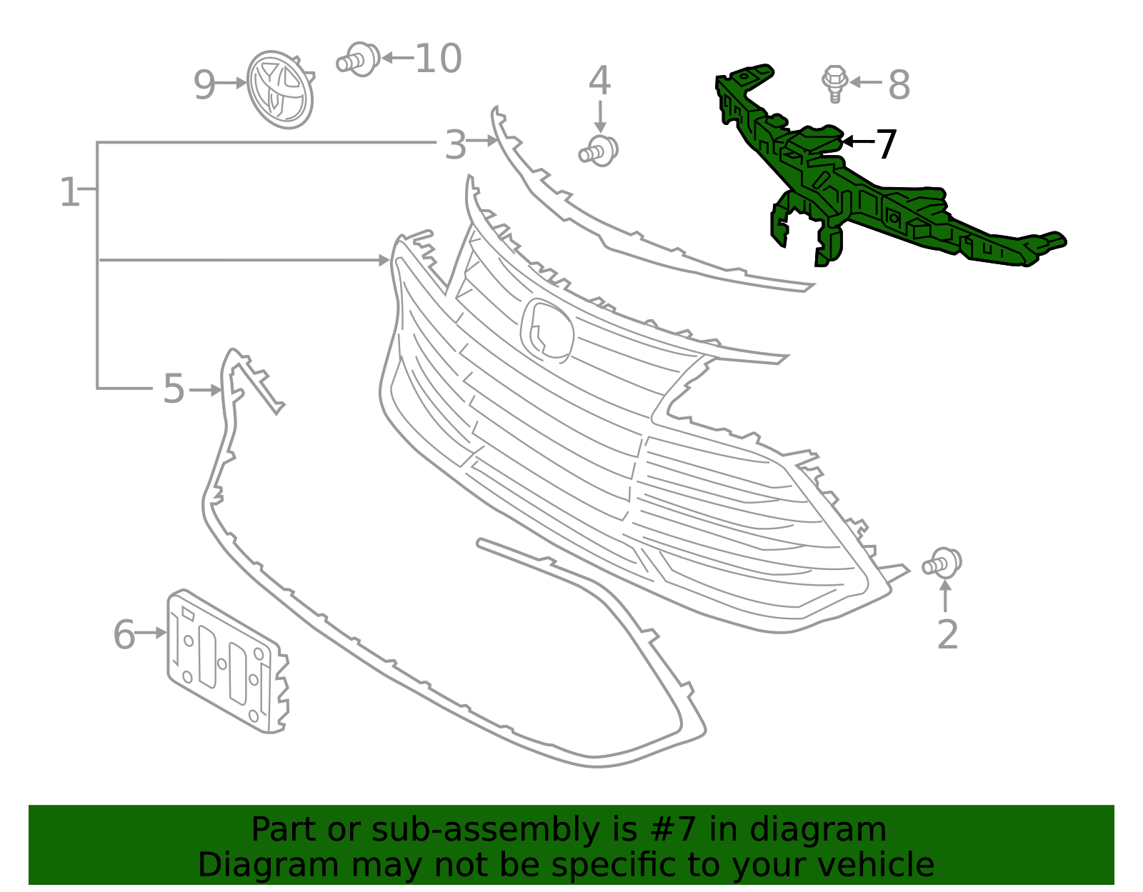 2019-2022 Toyota Avalon Grille Bracket 53101-07200 | OEM Parts Online