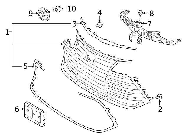 2019-2022 Toyota Avalon Grille Assembly 53102-07070 | OEM Parts Online