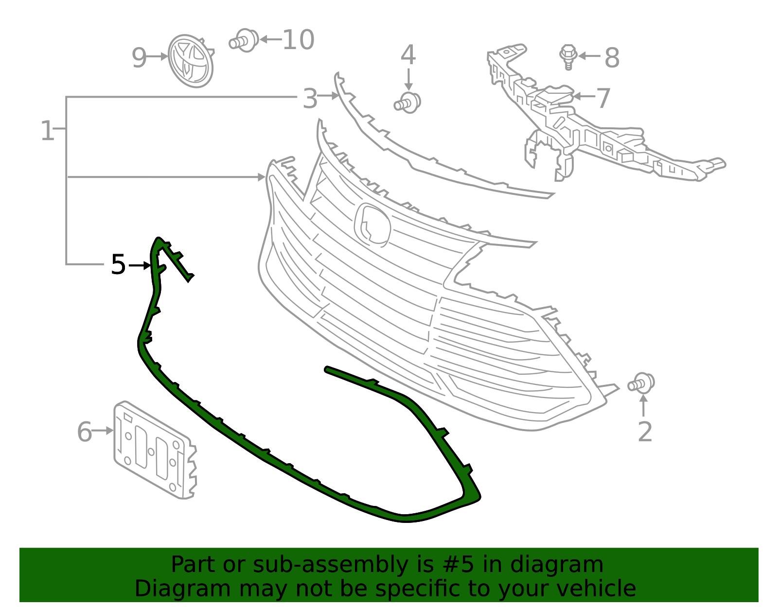 52711-07060 - Grille Surround 2019-2022 Toyota Avalon | Bam Wholesale Parts