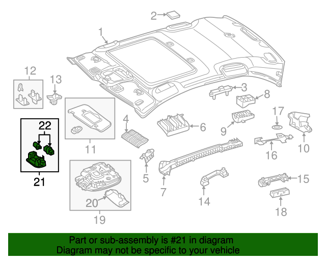 000-900-40-17-9051 - Map Lamp Assembly 2019-2020 Mercedes-Benz ...