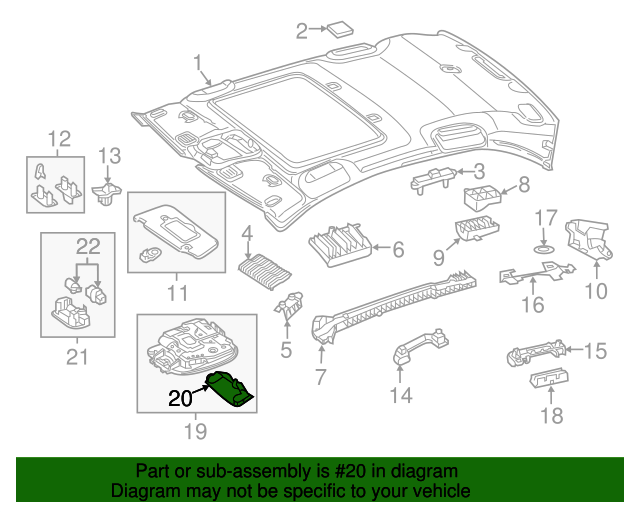 69008007h52 - Overhead Console 2016-2023 Mercedes-Benz ...