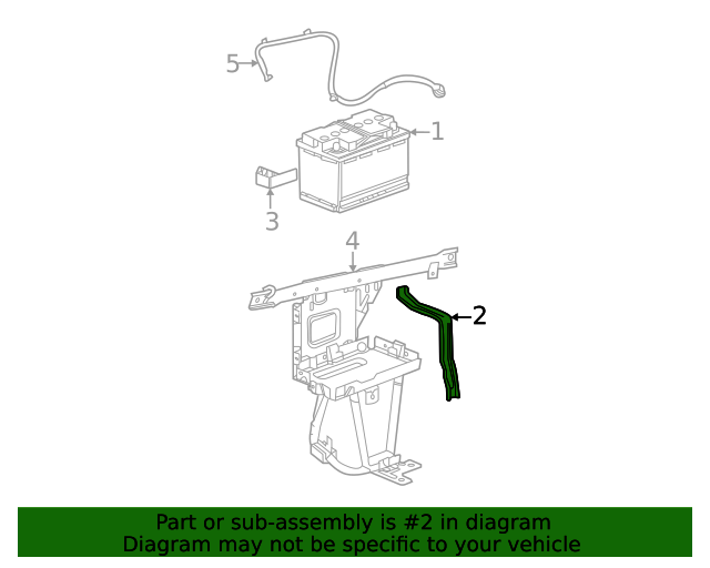 2021-2022 GM Battery Hold Down Strap 84509568 | GMPartsDirect.com