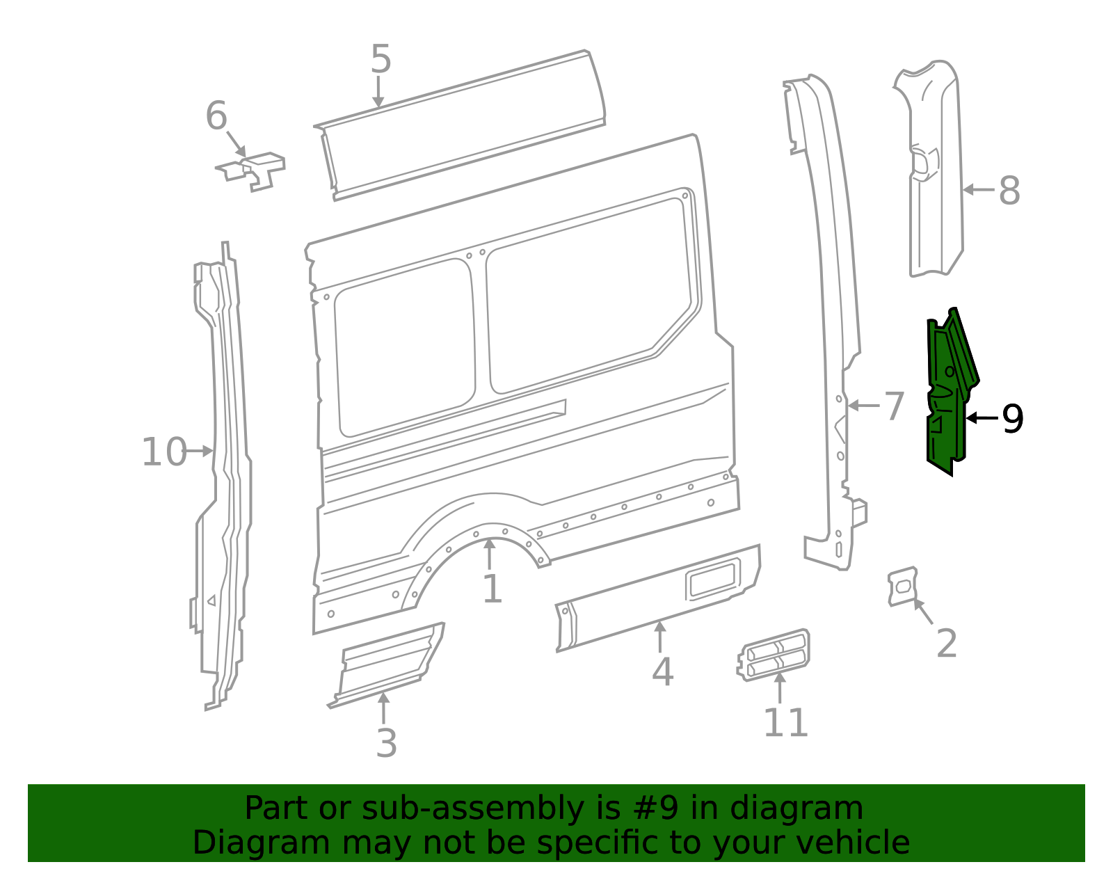 2015-2024 Ford | Body D-Pillar Reinforcement | CK4Z-6141059-B | Walls ...