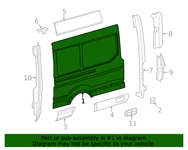 2015-2023 Ford Side Panel ck4z61279d47h | TascaParts.com