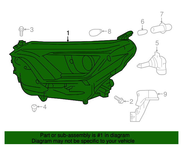 81130-42640 - Headlamp Right - 2016-2018 Toyota RAV4 | OEM Genuine ...