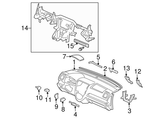 77466-S2G-000 - Dashboard Panel Seal 2002-2005 Honda Civic | Honda ...