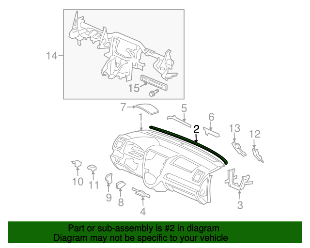 77466-S2G-000 - Dashboard Panel Seal 2002-2005 Honda Civic | Honda ...