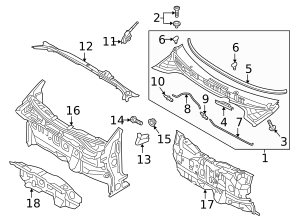 86150-H9000 - Cowl Grille - 2018-2023 Kia Rio | Kia Auto Parts