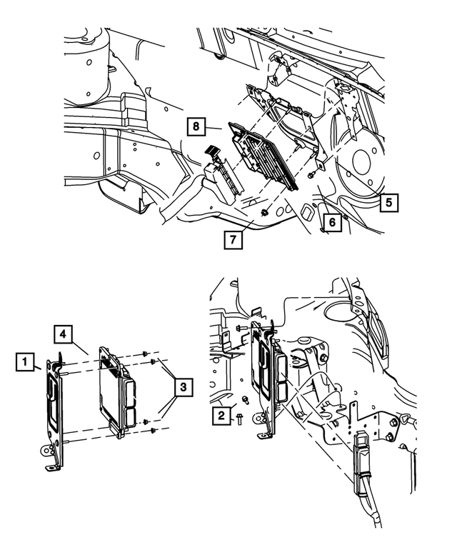 2003-2010 Chrysler PT Cruiser Engine Control Module Bracket 5033077AC ...