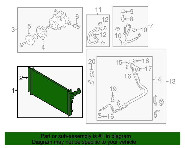 2013-2016 Hyundai Equus Condenser 97606-3N201 | QuirkParts