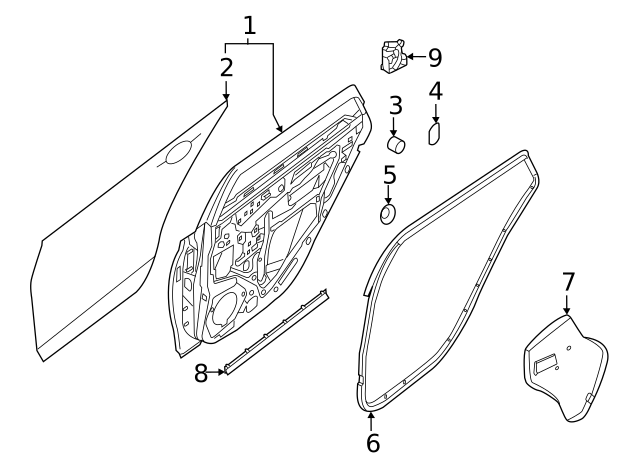 2020-2022 Nissan Sentra Door Weather-Strip 82830-6LE0A | Nissan Parts Plus