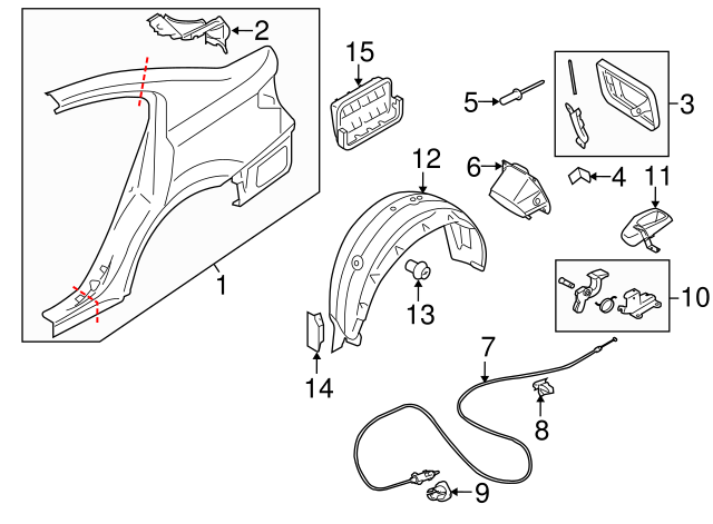 2009-2020 Subaru Fuel Door Rivet 905920045 | TascaParts.com