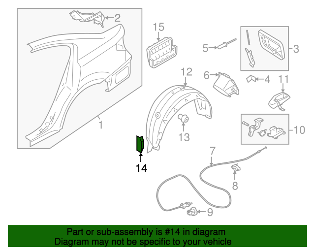 2010-2014 Subaru Splash Shield Plate - Driver's Side (LH) 59123AJ01A ...