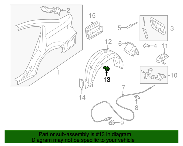 Fender Liner Clip - Subaru (909130067) | Subaru Parts