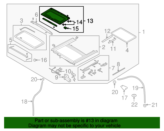 2006-2011 GM Sunroof Sunshade 96464392 | GMPartsDirect.com