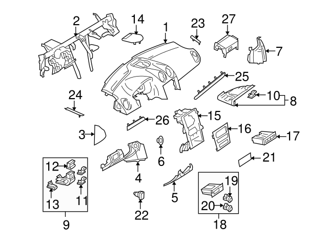 000-820-59-51 - 12 Volt Accessory Power Outlet 2008-2011 Mercedes-Benz ...