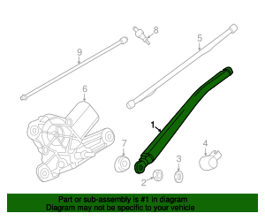61629449913 - 2013-2015 BMW X1 Wiper Arm (61-62-9-449-913) | BMW of ...
