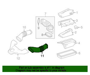 2009-2012 Mercedes-Benz SL 63 AMG® Engine Air Intake Hose 156-094-01-82 ...