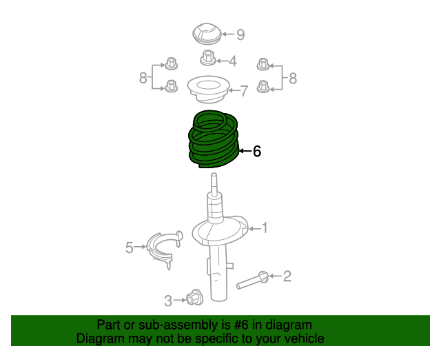 DA5Z-5310-D - Spring Front 2013-2016 Lincoln MKS | AutoNationParts.com