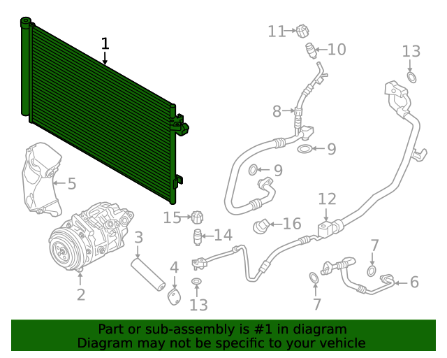 64539364255 - 2016-2024 BMW A/C Condenser (64-53-9-364-255) | BMW of ...