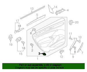 2012-2022 Volkswagen Door Trim Panel Retainer 3AA-868-243-A | vwpartscente