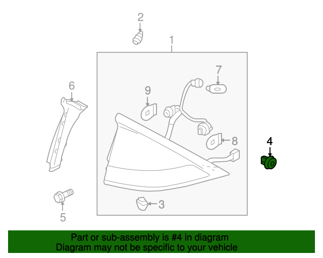 90650-TM8-003 - Tail Lamp Assembly Grommet 2010-2014 Honda Insight ...