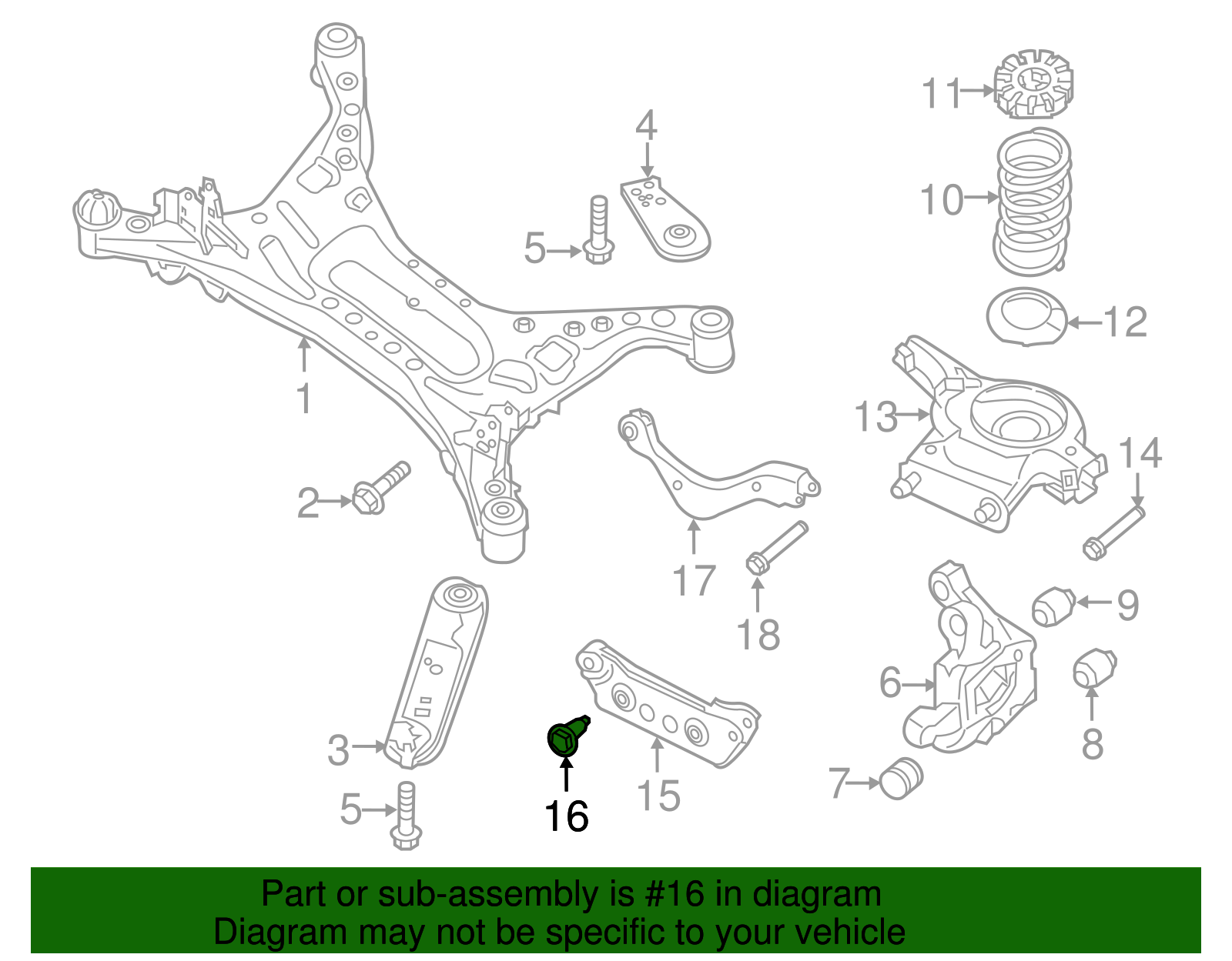 2011-2025 Nissan Link Rod Front Bolt 55479-JA00B | Nissan Parts Store