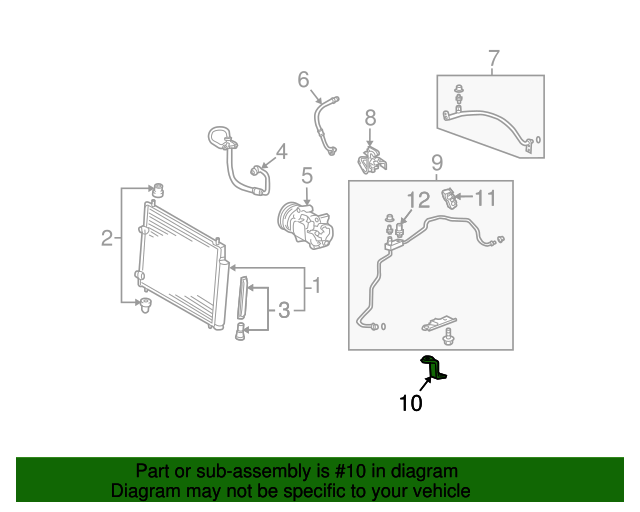 88688-0Z240 - Liquid Line Bracket - 2009-2013 Toyota Matrix | OEM ...