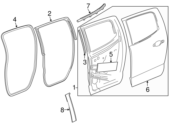 2015-2021 GM Belt Molding - Driver's Side (LH) 23366284 | NewGMParts.com
