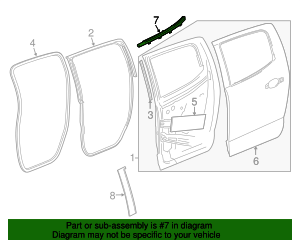 23366285 - Rear Passenger Side Door Window Belt Reveal Molding 2015 ...