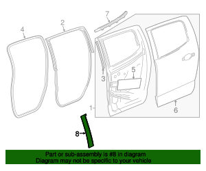 2015-2021 GM Front Driver Side Door Window Frame Rear Blackout Tape ...